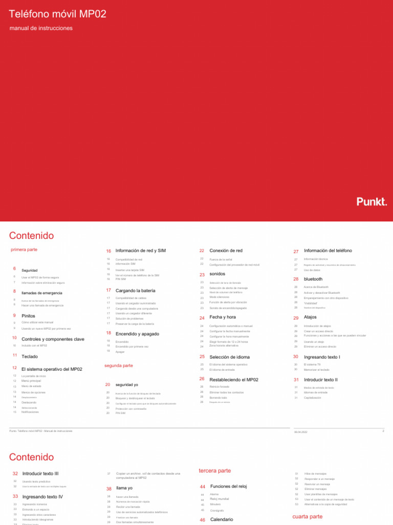 Manual Punkt MP02 (Es) | PDF | Bluetooth | Teléfonos móviles