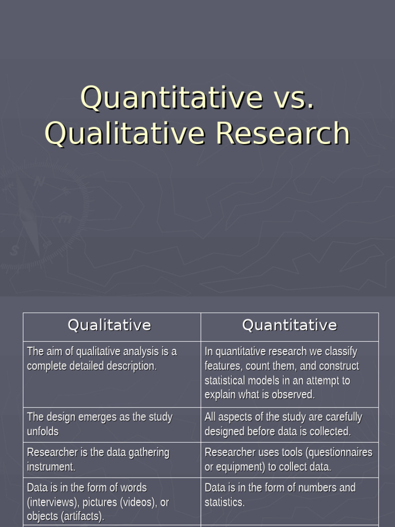 Quantitative Vs Qualitative Research | PDF