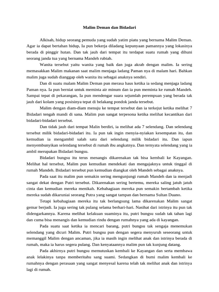 Malim Deman Dan Bidadari | PDF