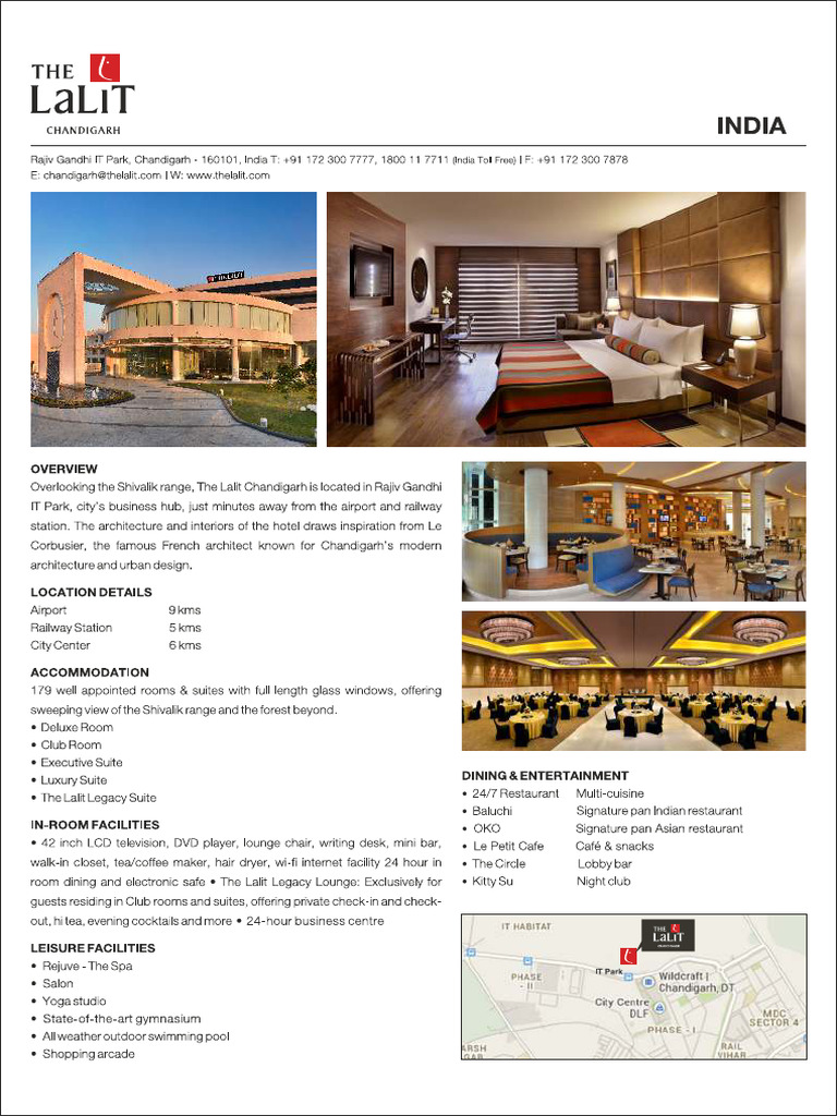Banquet Fact Sheet The Lalit Chandigarh | PDF