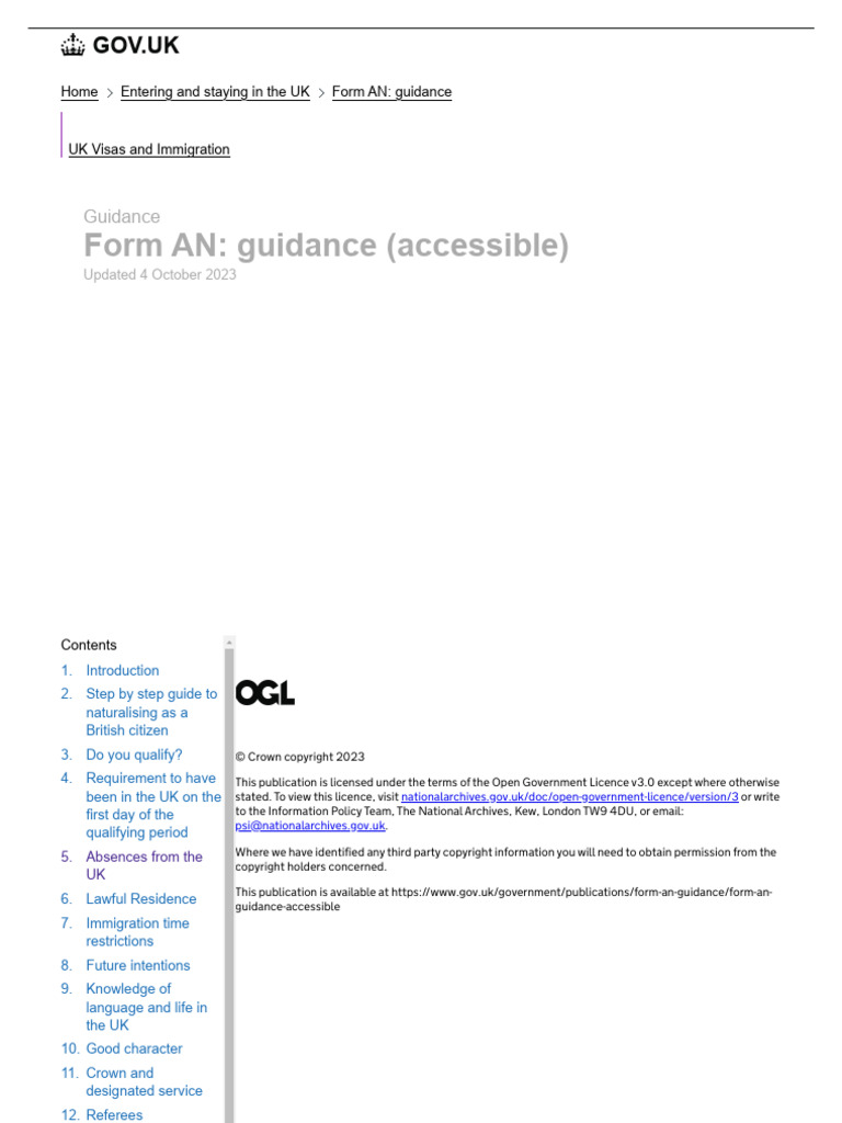 1.3. Form AN - Guidance (Accessible) - GOV - UK | PDF | International ...