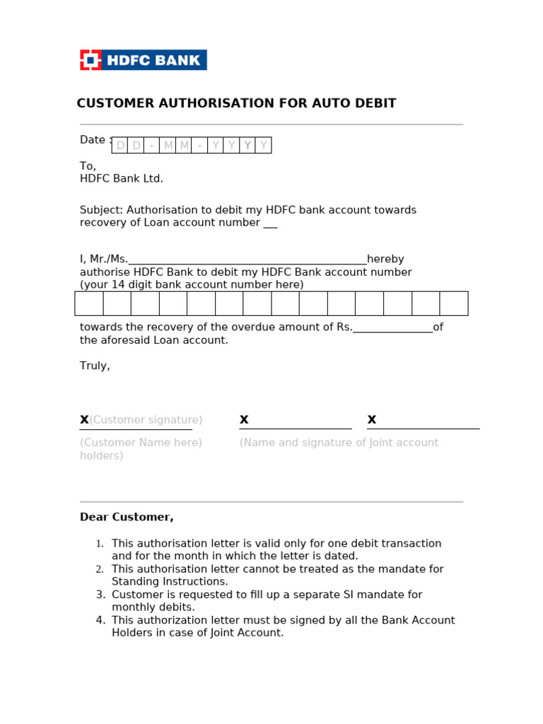 Debit Letter Format | PDF