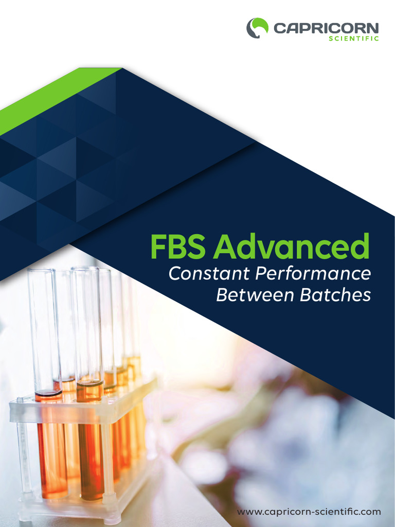 FBS Advanced: Consistent Cell Growth Solution | PDF | Biology