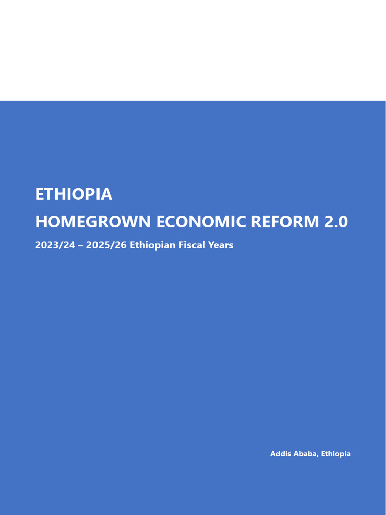 Ethiopia Homegrown Economic Reform 2.0 | PDF | Cost Of Living | Agriculture
