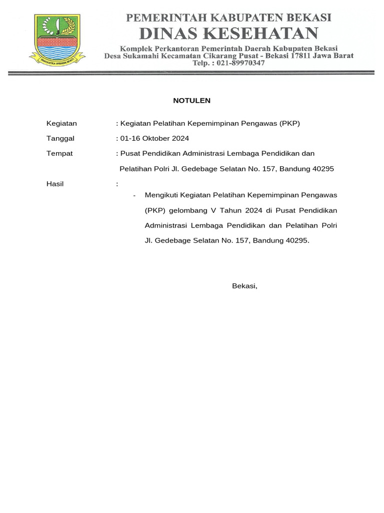 NOTULEN | PDF | Karier & Perkembangan