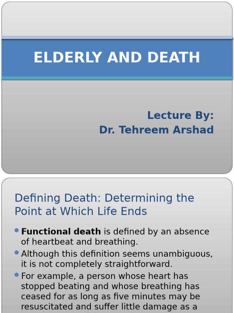 Elderly and Death | PDF | Psychological Concepts | Behavioural Sciences