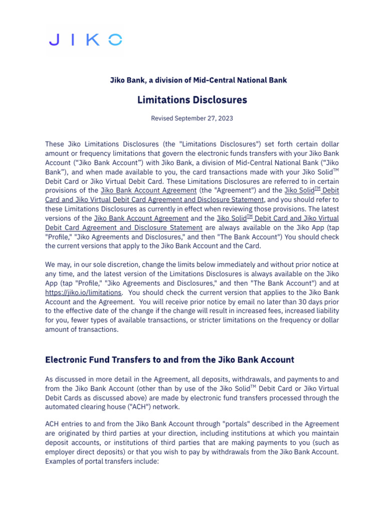 limitations | PDF | Banks | Debit Card