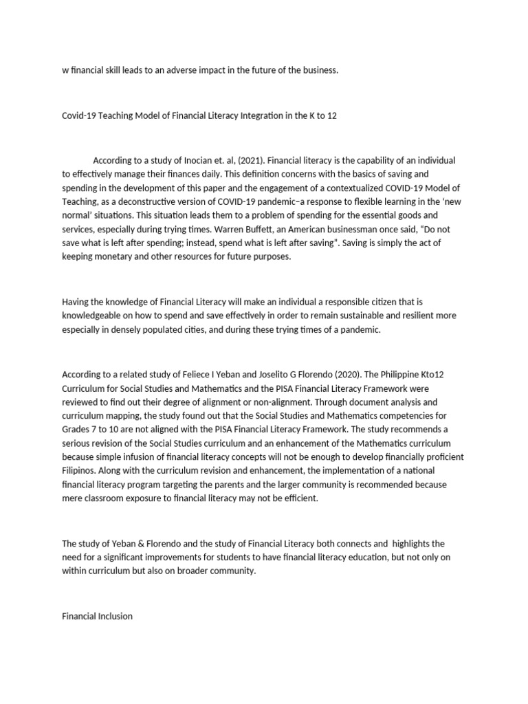 W Financial ski-WPS Office | PDF | Financial Literacy | Literacy