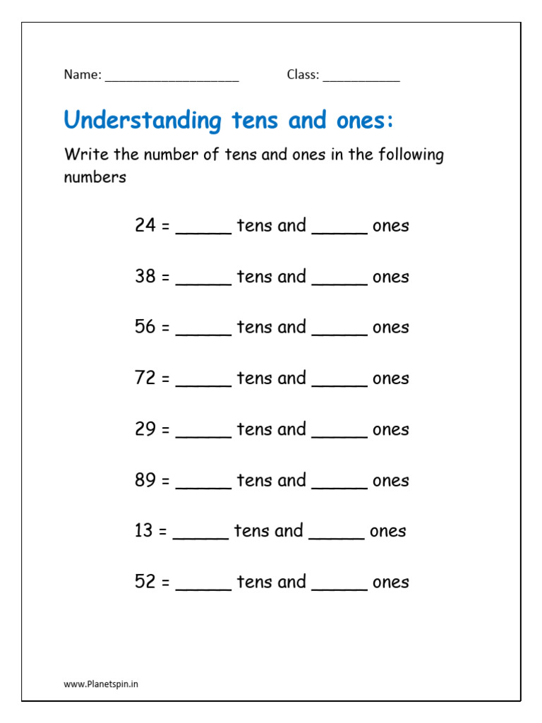 Understanding Ones and Tens Maths Grade1 | PDF | Teaching Methods ...