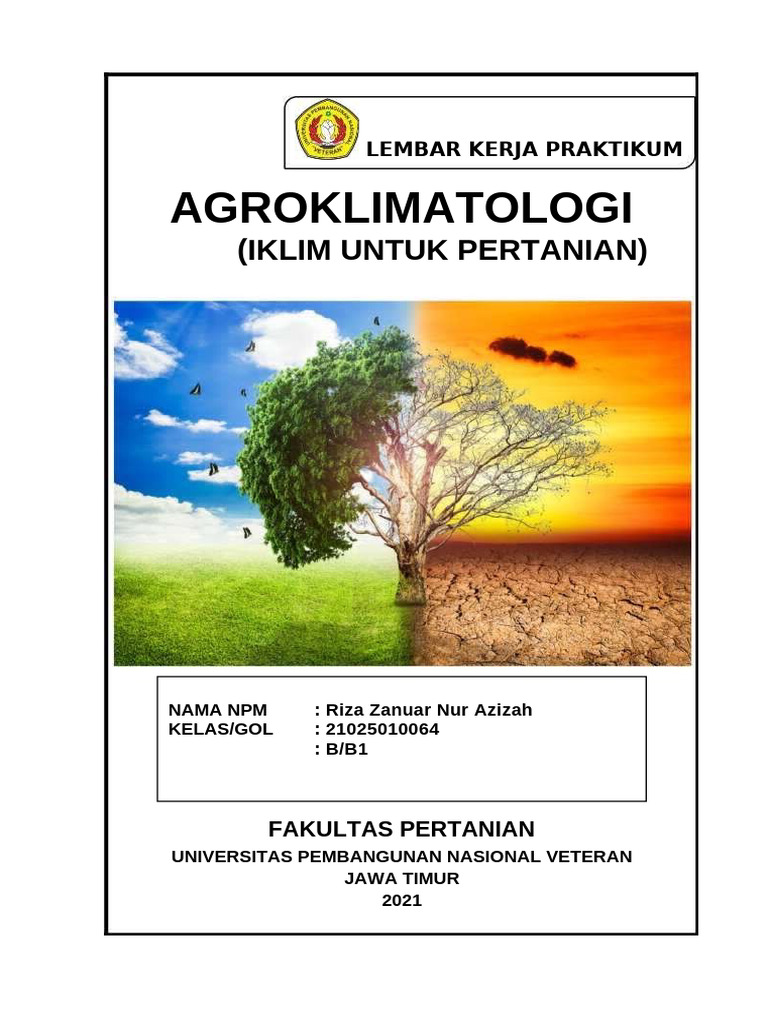 Lembar Kerja Praktikum Agroklimatologi-Dikonversi (1) Kosong | PDF