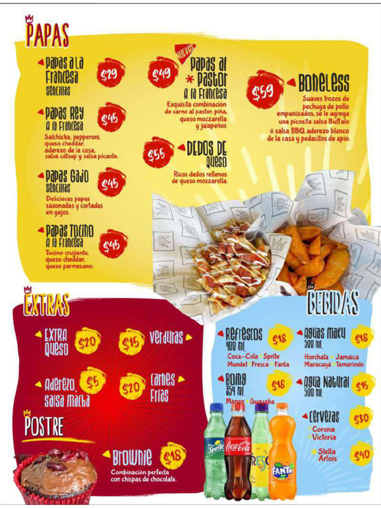 Menu Rey Pizza Lagos Animas Coatepec | PDF