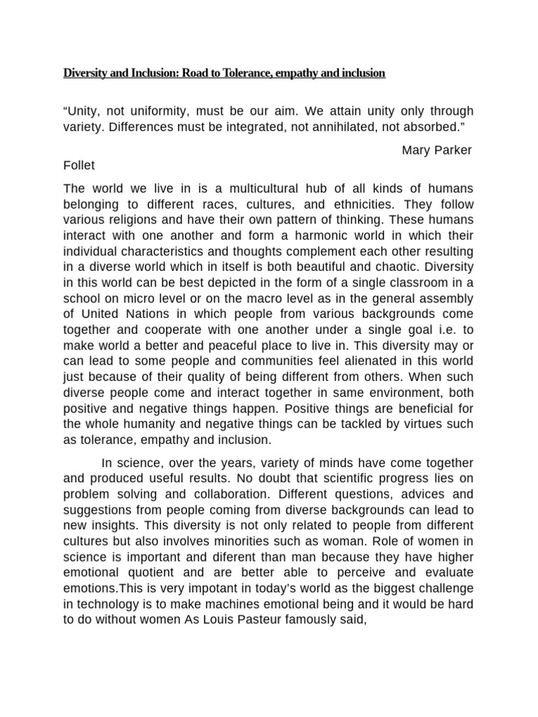 DIVERSITY AND Inclusion | PDF | Multiculturalism | Knowledge