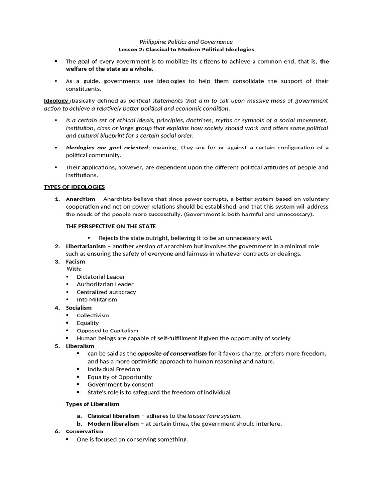 Lesson 2 handout | PDF | Liberalism | Ideologies