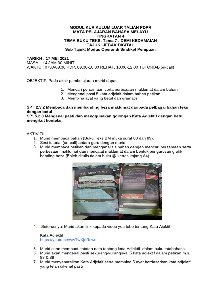 Modul Pdpr Bm Ting 4 17 5 2021 Pdf