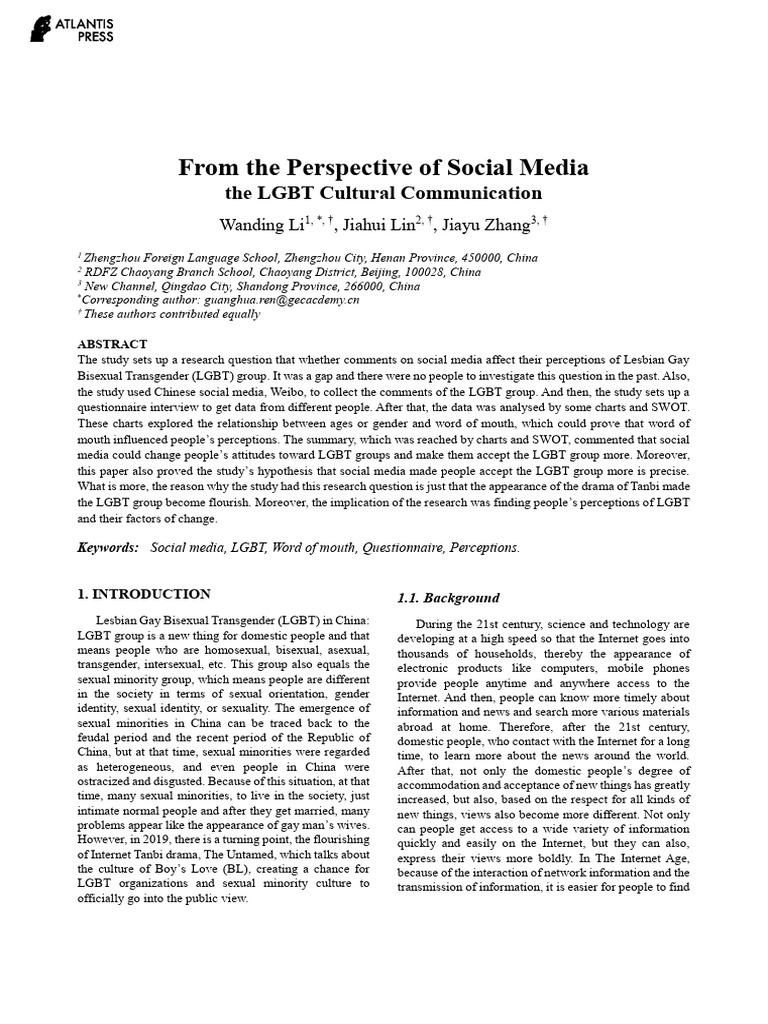 From The Perspective of Social Media The LGBT Cult | PDF | Social Media ...