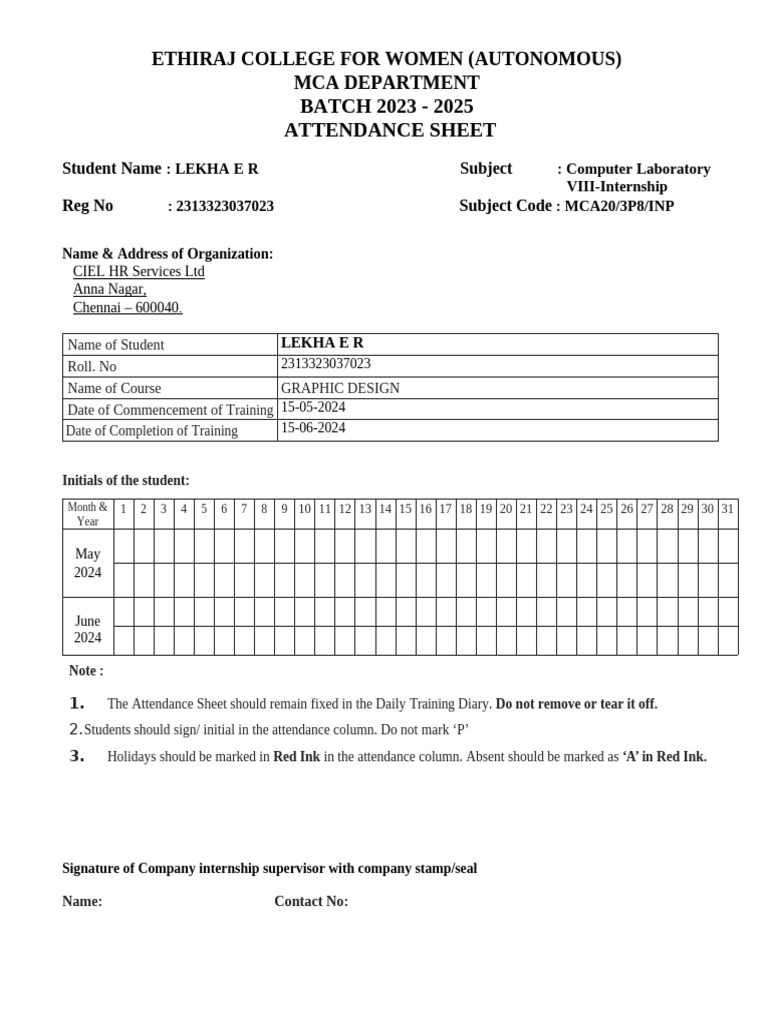 LEKHA Attendance | PDF