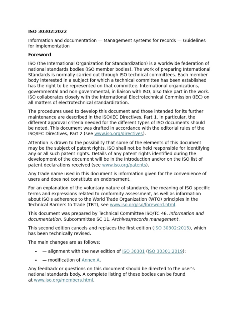 ISO 30302-2022 - Information and Documentation - Management Systems For ...