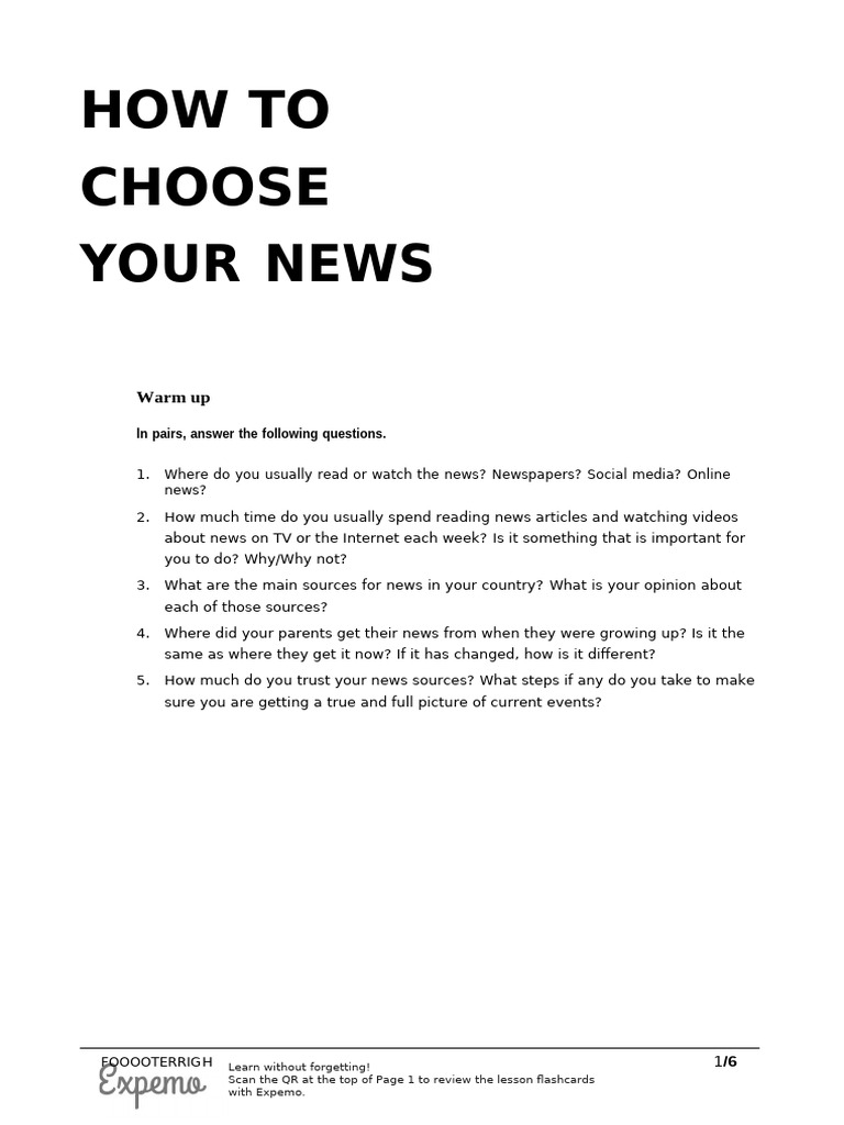 How to Choose Your News Sources | PDF | News | Media Bias