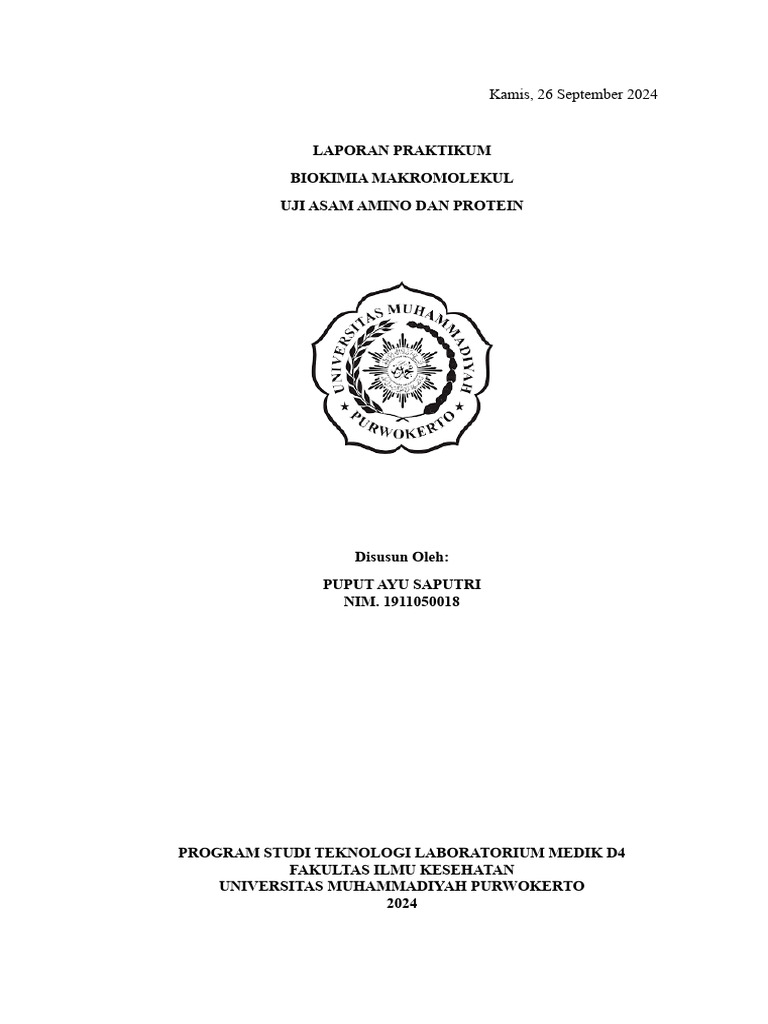 Uji Biokimia Asam Amini Protein | PDF