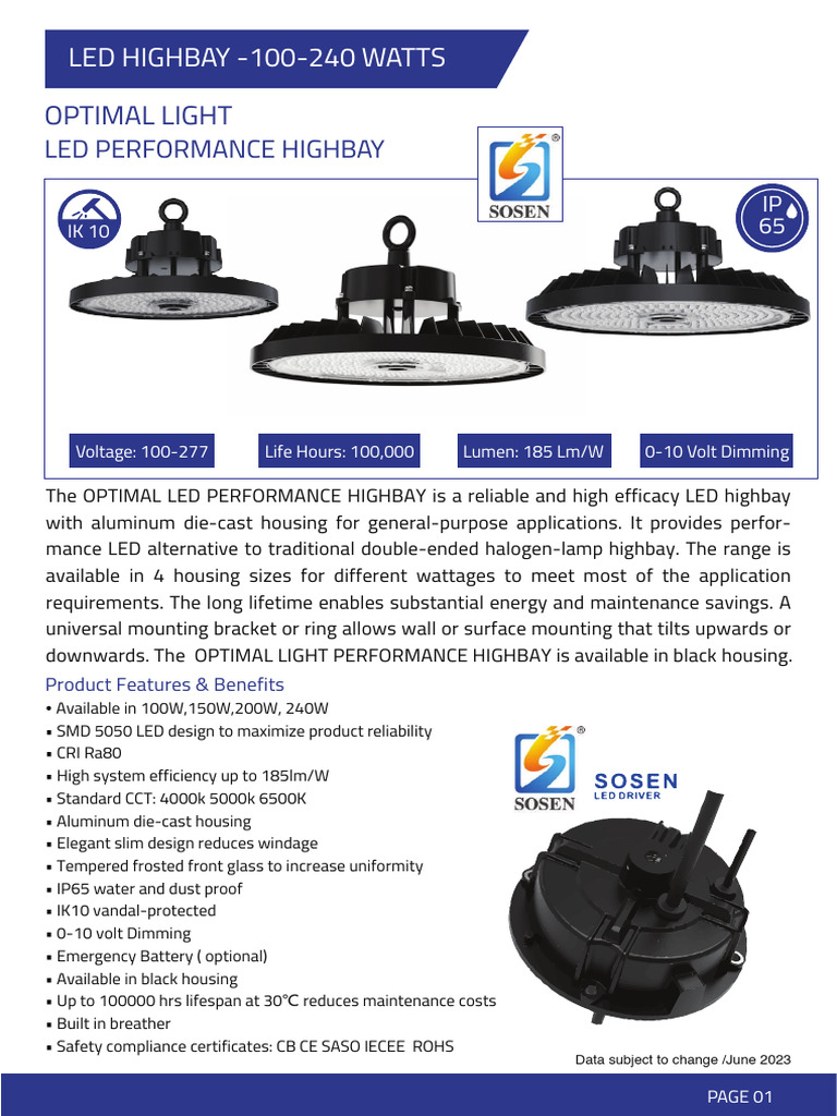 L5 Led Highbay | PDF | Light Emitting Diode | Lighting