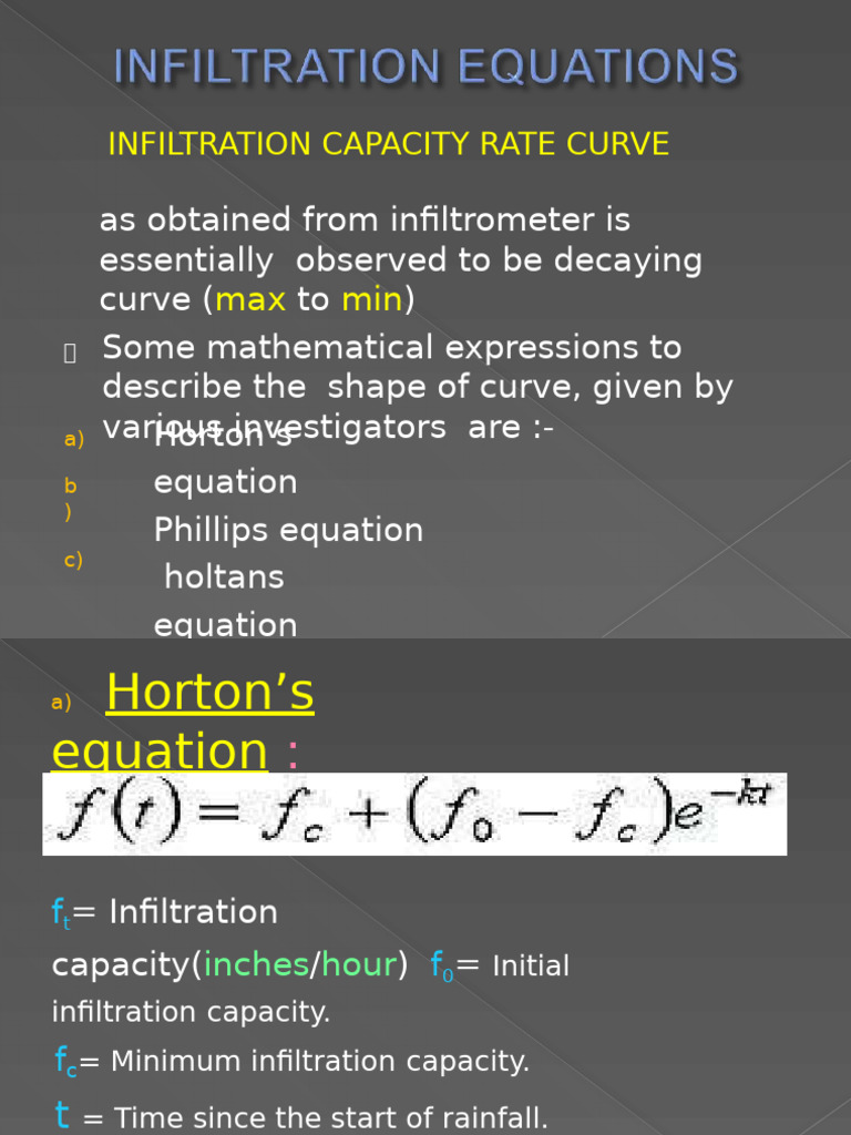 Max Min: Infiltration Capacity Rate Curve | PDF | Water | Applied And ...