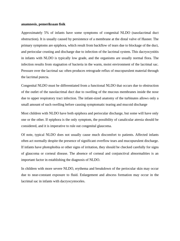 Congenital NLDO Agak Panjang | PDF | Medical Imaging | Clinical Medicine