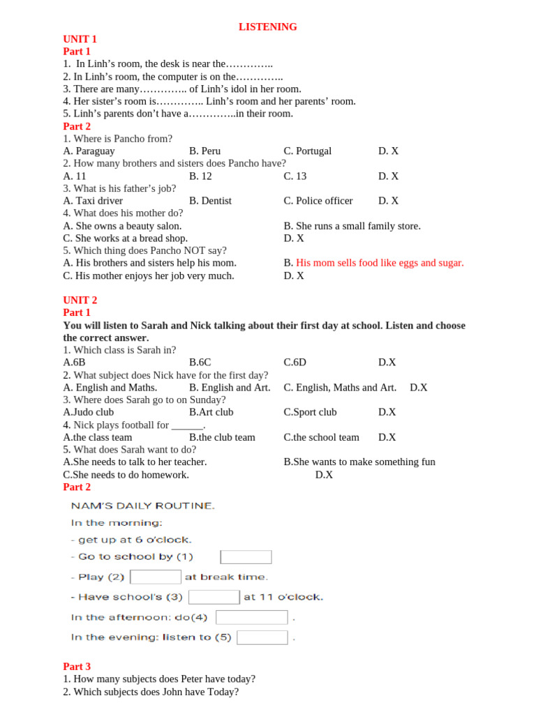 TÀI LIỆU LUYỆN NGHE TA6 SMART WORLD BẢN HS | PDF | Cuisine | Foods