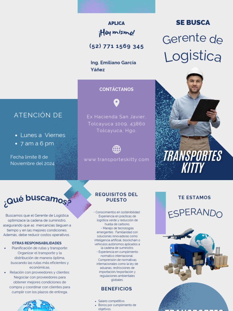 Triptico EGY | PDF | Logística | Cadena de suministro