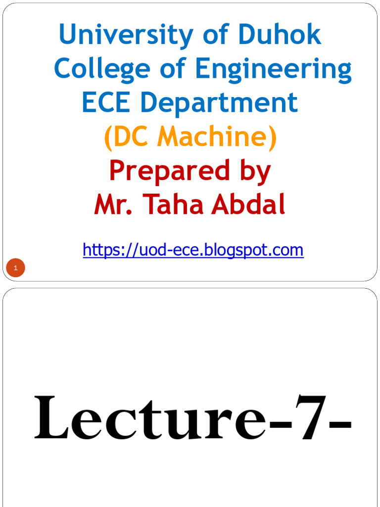 Lecture7 | PDF | Electric Generator | Electrical Components