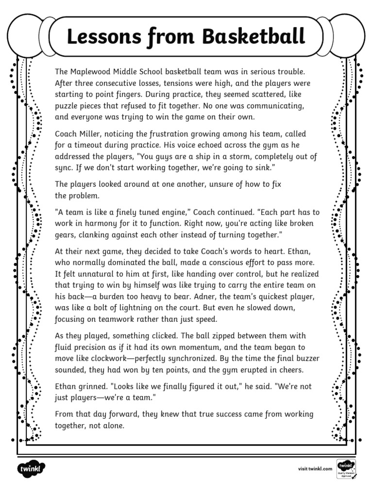 Seventh Grade Figurative Language Close Reading Basketball Short Story ...