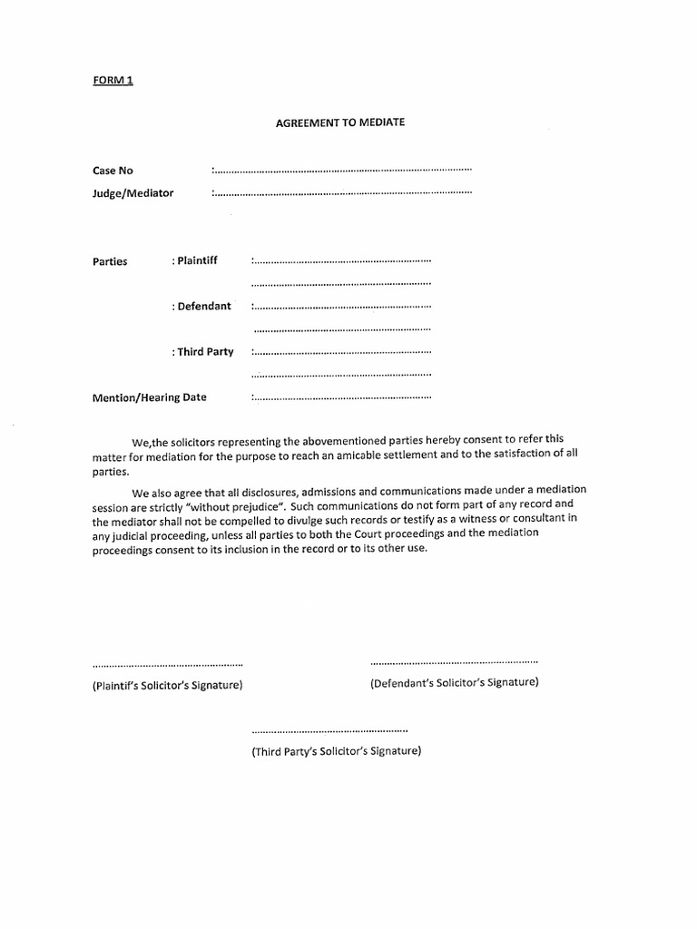 Mediation Form | PDF