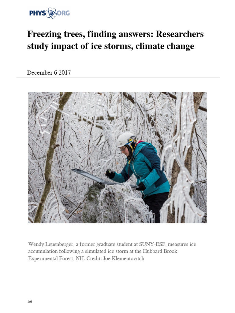 2017 12 Trees Impact Ice Storms Climate | PDF | Forests | Ice