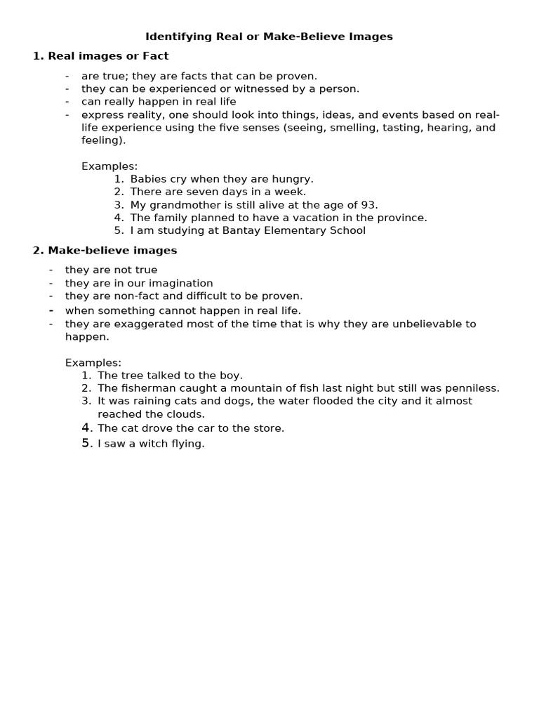 Identifying Real or Make - Docx Outline | PDF