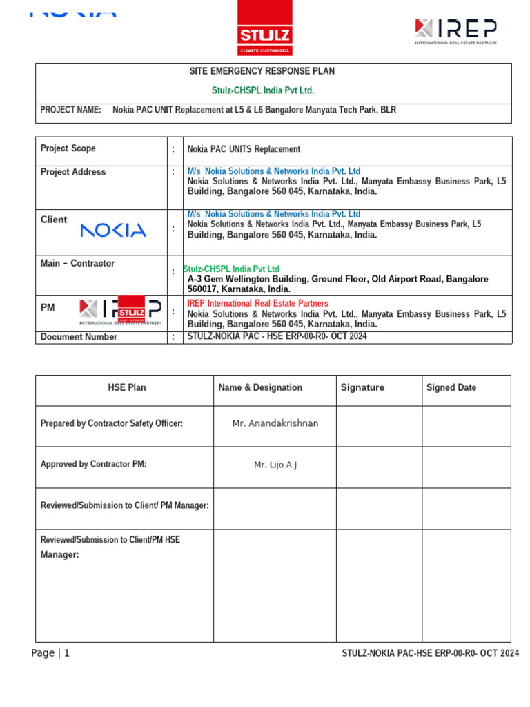 Emergency Response Plan Nokia - Review 2 | PDF | Firefighter | First Aid