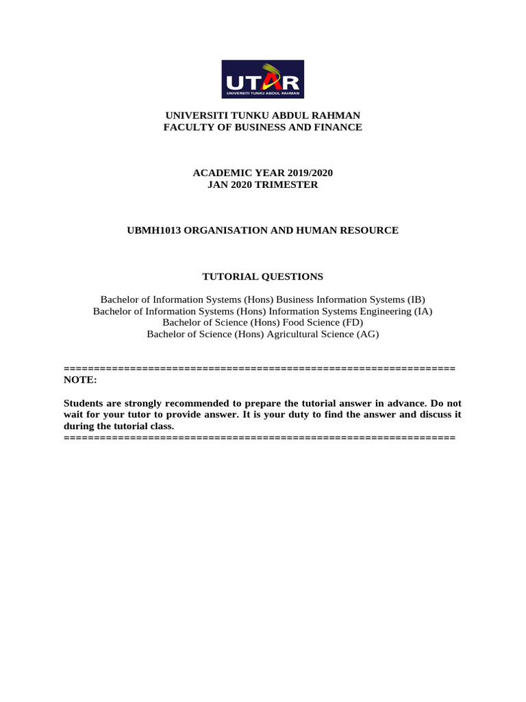 Tutorial Questions 1-5 | PDF | Recruitment | Organizational Culture