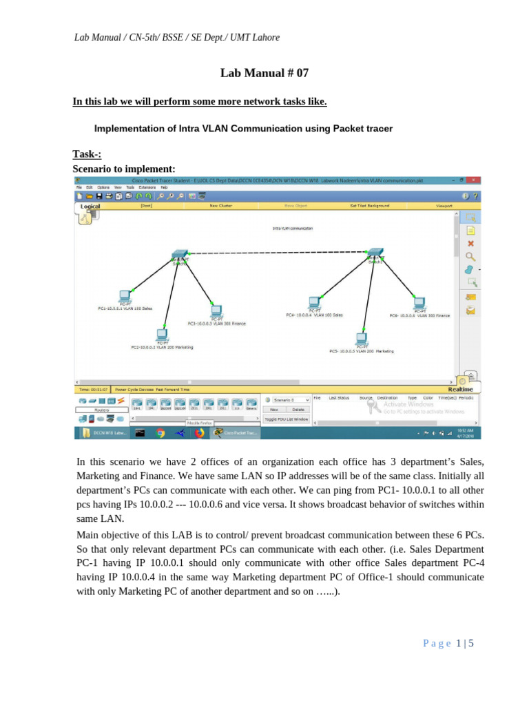 VLAN Configuration Lab Using Packet Tracer | PDF | Local Area Network ...