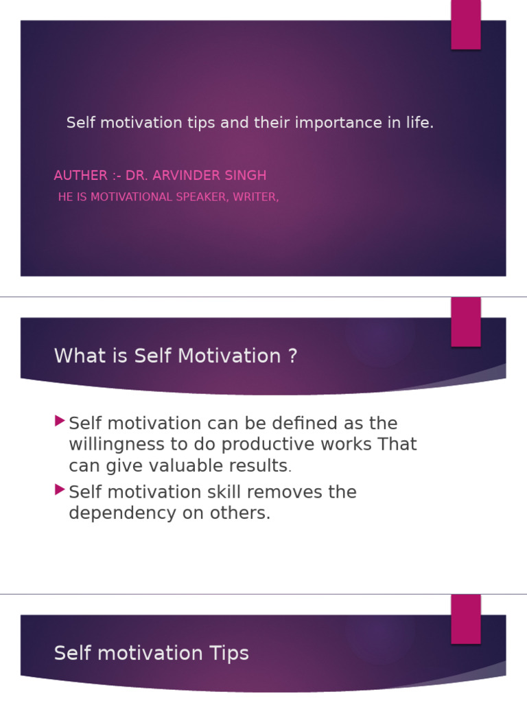 Self Motivation Tips and Their Importance in Life | PDF | Self-Improvement