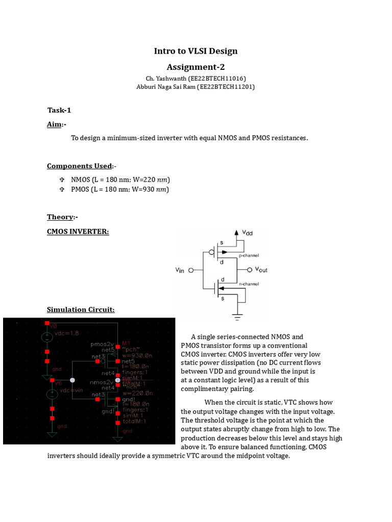 VLSI Design: CMOS Inverter Analysis | PDF | Cmos | Mosfet