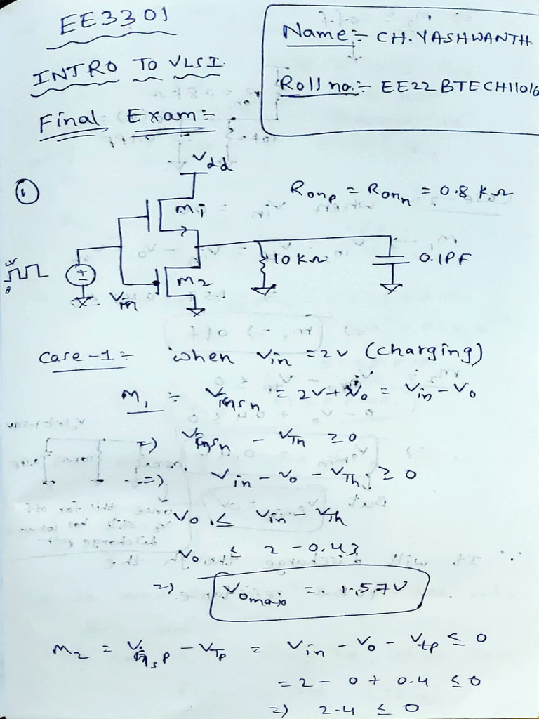 Ee22btech11016 Vlsi Final Exam | PDF