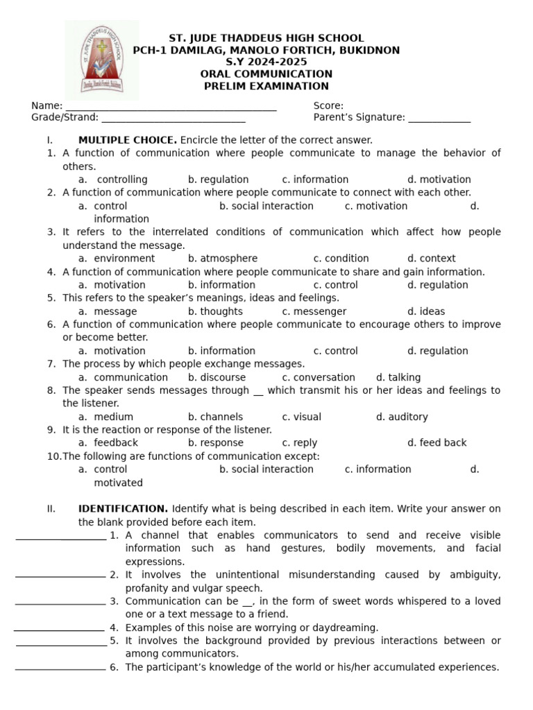 Oral Com | PDF | Communication | Human Communication
