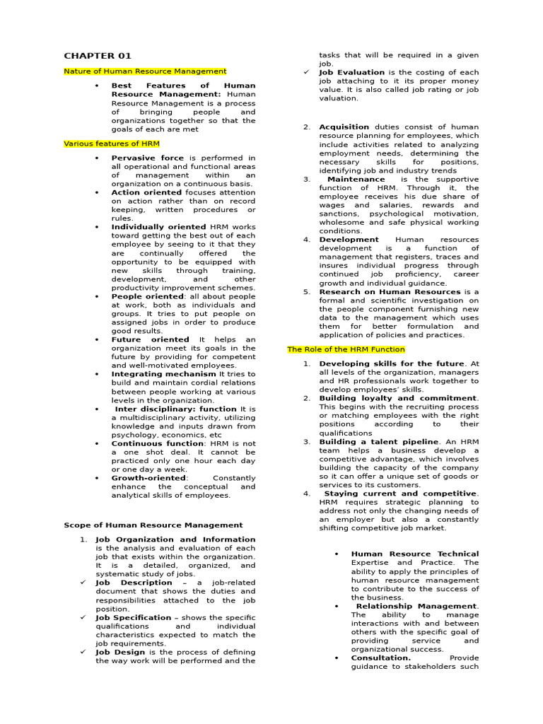 Overview of Human Resource Management | PDF | Human Resource Management ...