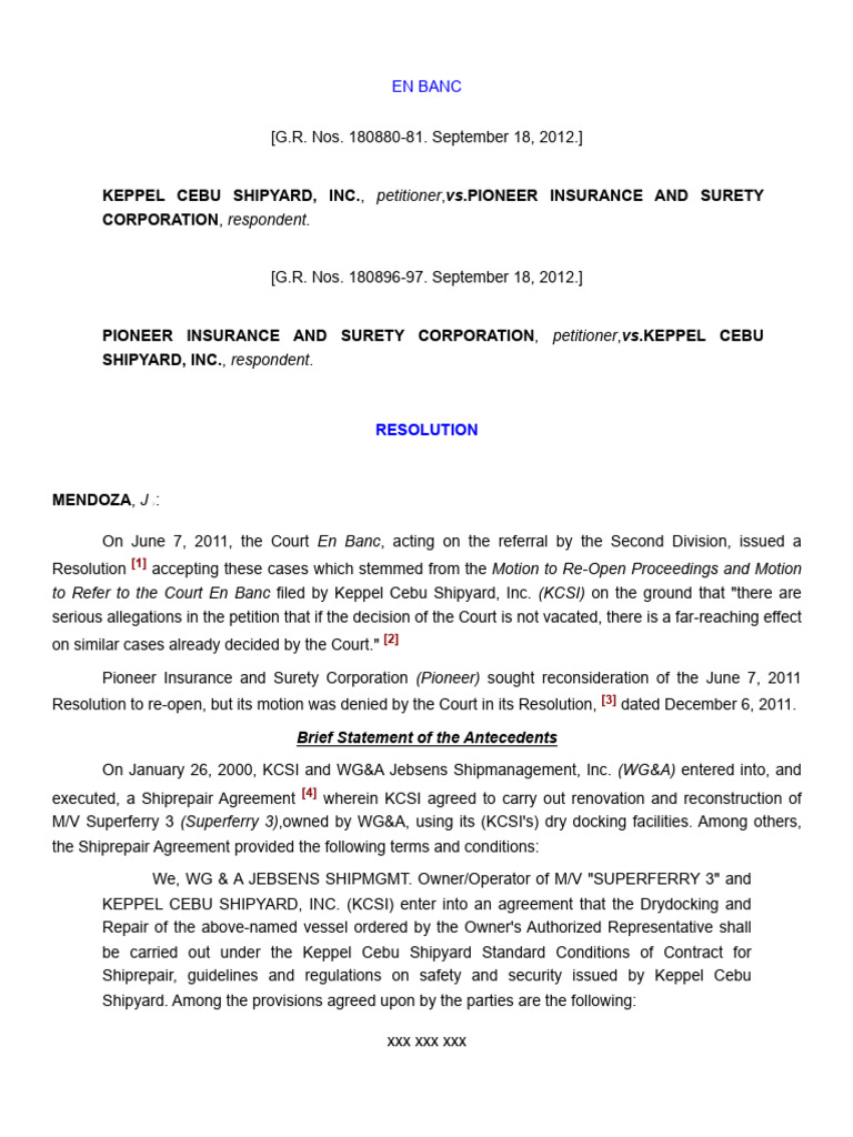 G.R. Nos. 180880-81 & 180896-97 - KEPPEL CEBU SHIPYARD, INC ...