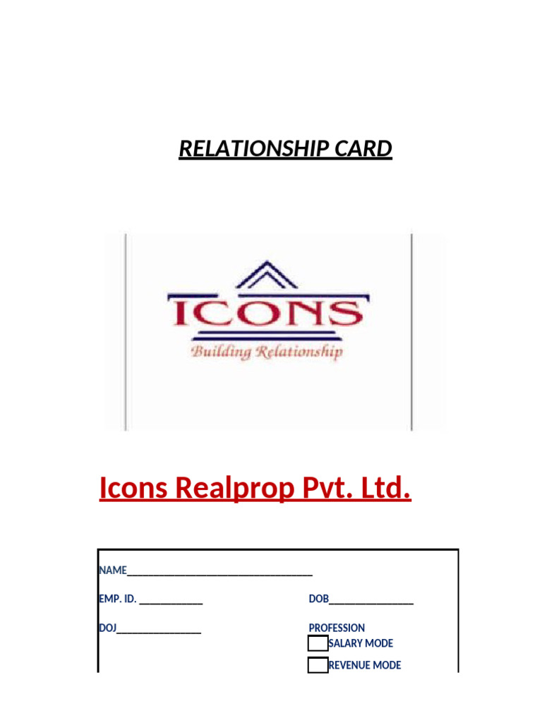 RELATIONSHIP CARD | PDF