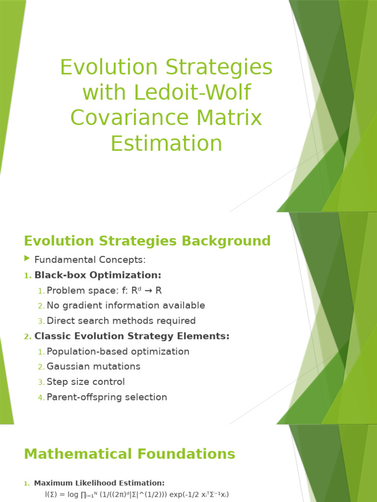 Evolution Strategies With Ledoit-Wolf Covariance Matrix Estimation ...