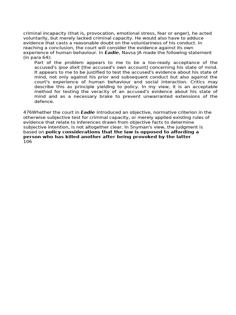 Ipse Dixit: Eadie | PDF | Common Law | Criminal Law