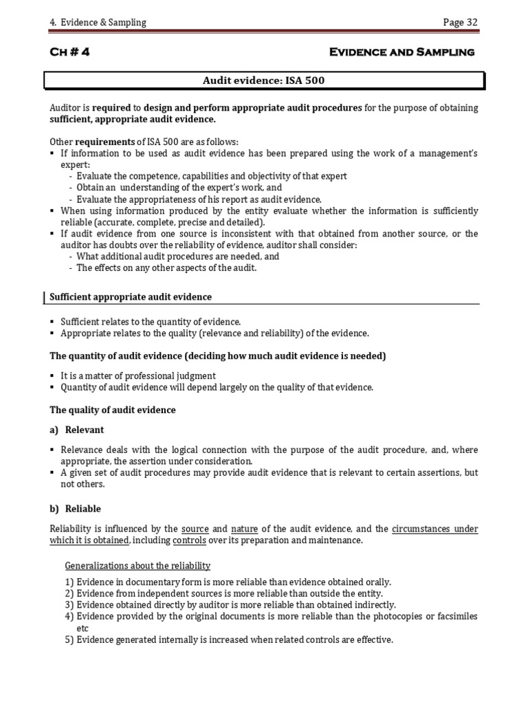 Audit Evidence and Sampling Guide | PDF | Audit | Sampling (Statistics)