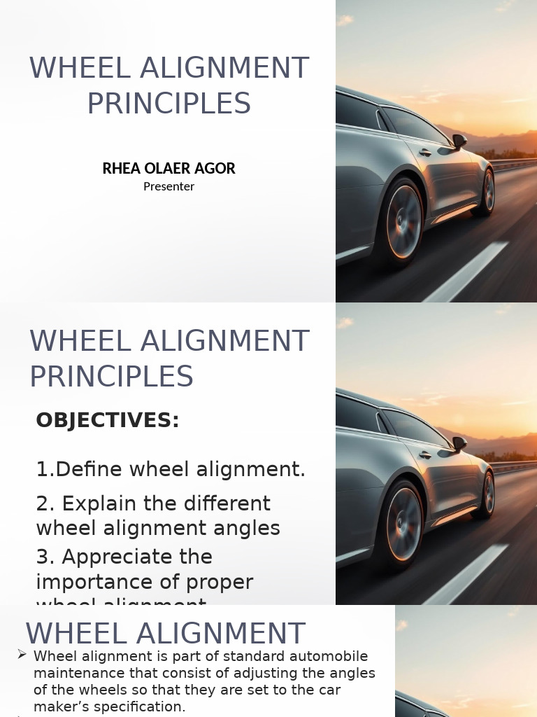 TOPIC32 - Wheel Alignment Principles AgorRhea | PDF | Tire | Steering