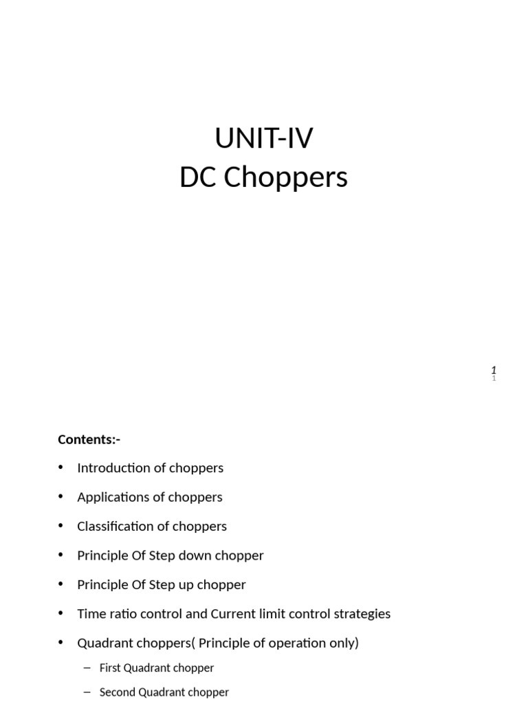 Unit-IV DC Choppers | PDF | Inductor | Electromagnetism