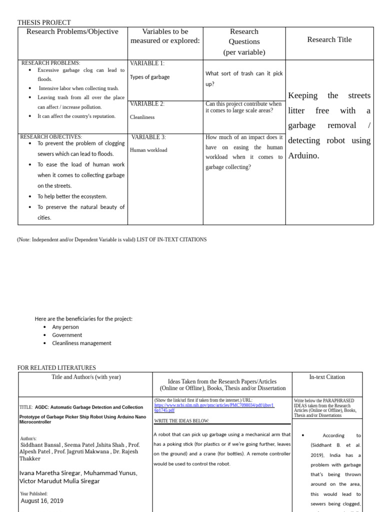 Theshs-Idea-For-Thesis-Proposal Ver 1 Robot | PDF