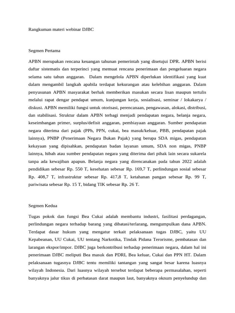 Rangkuman Materi DJBC | PDF | Ilmu Sosial